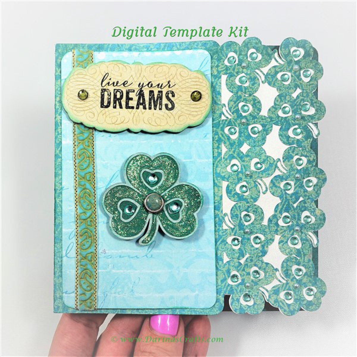 Deep Edge Clover Card and Matching Clover Envelope Template - Darina's ...
