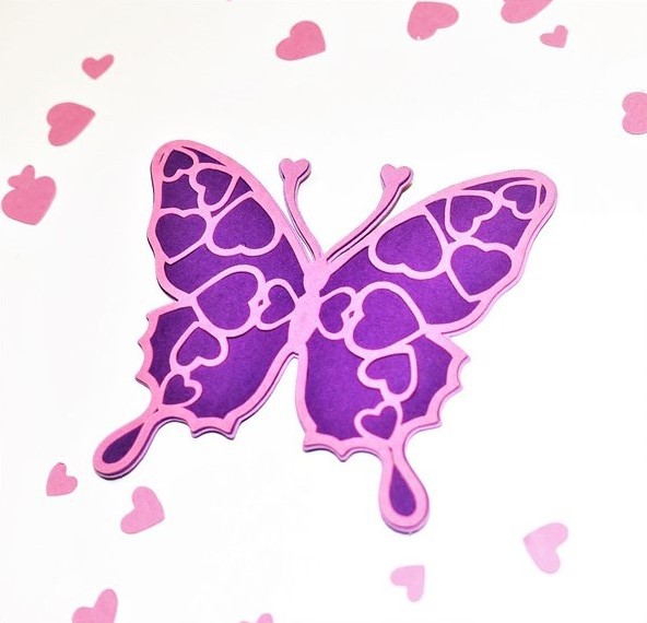 Three Layered Heart Butterfly Template - Darina's Crafts