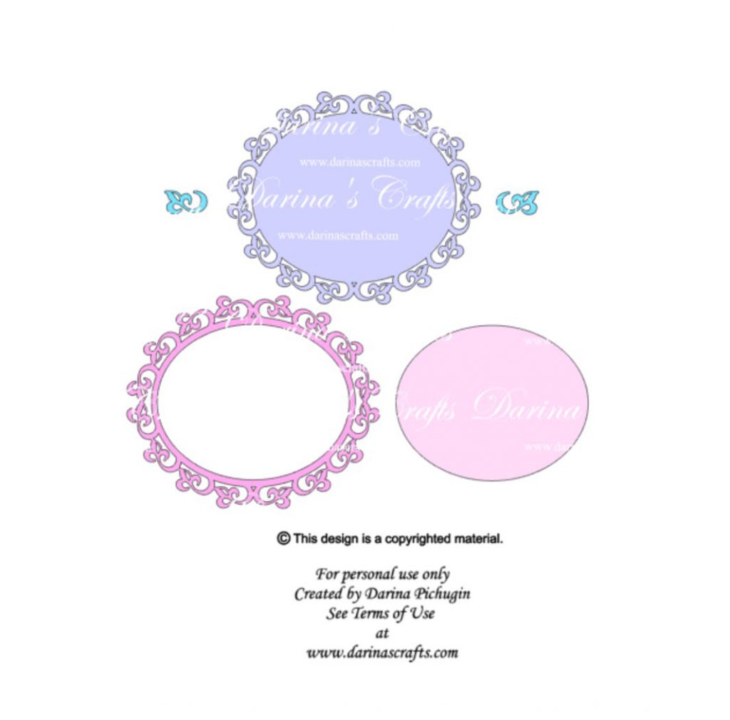 Swirly Oval Frame Template - Darina's Crafts