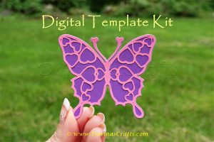 Three Layered Heart Butterfly Template - Darina's Crafts