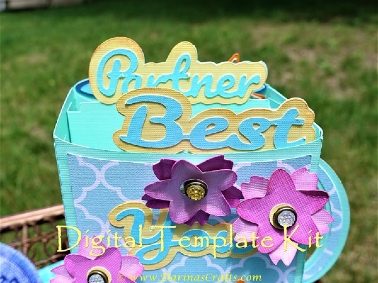 Mug Box Card Digital Template with a matching Rounded Square Envelope