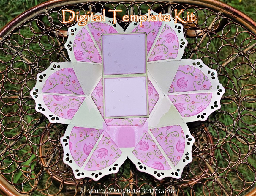 Lacy Flower Photo Mat — Download Digital Template Set - Darina's Crafts