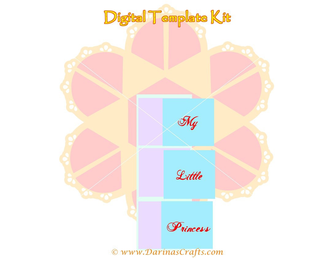 Lacy Flower Photo Mat — Download Digital Template Set - Darina's Crafts