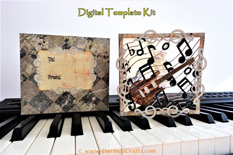 Musical Notes Card Digital Template – Includes Matching Musical Boxed ...