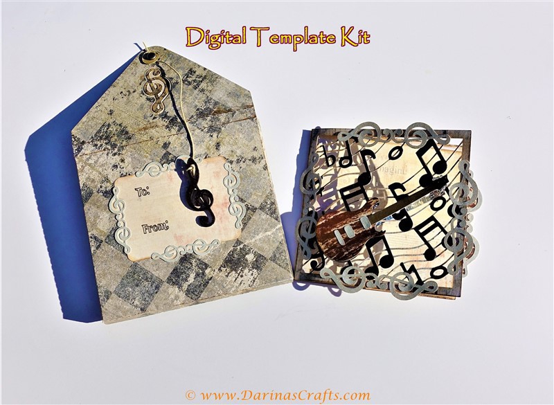 Musical Notes Card Digital Template – Includes Matching Musical Boxed ...