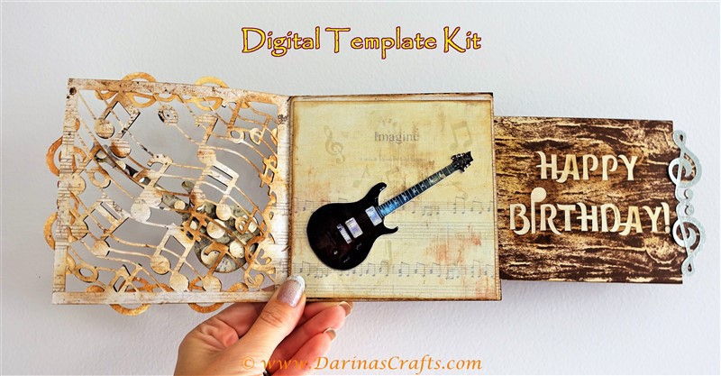 Musical Notes Card Digital Template – Includes Matching Musical Boxed ...